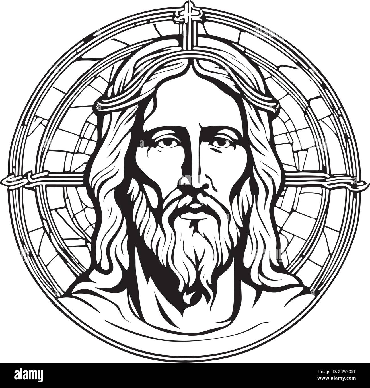 Awesome lovely vector art Jesus Christ emblem Stock Vector Image & Art ...