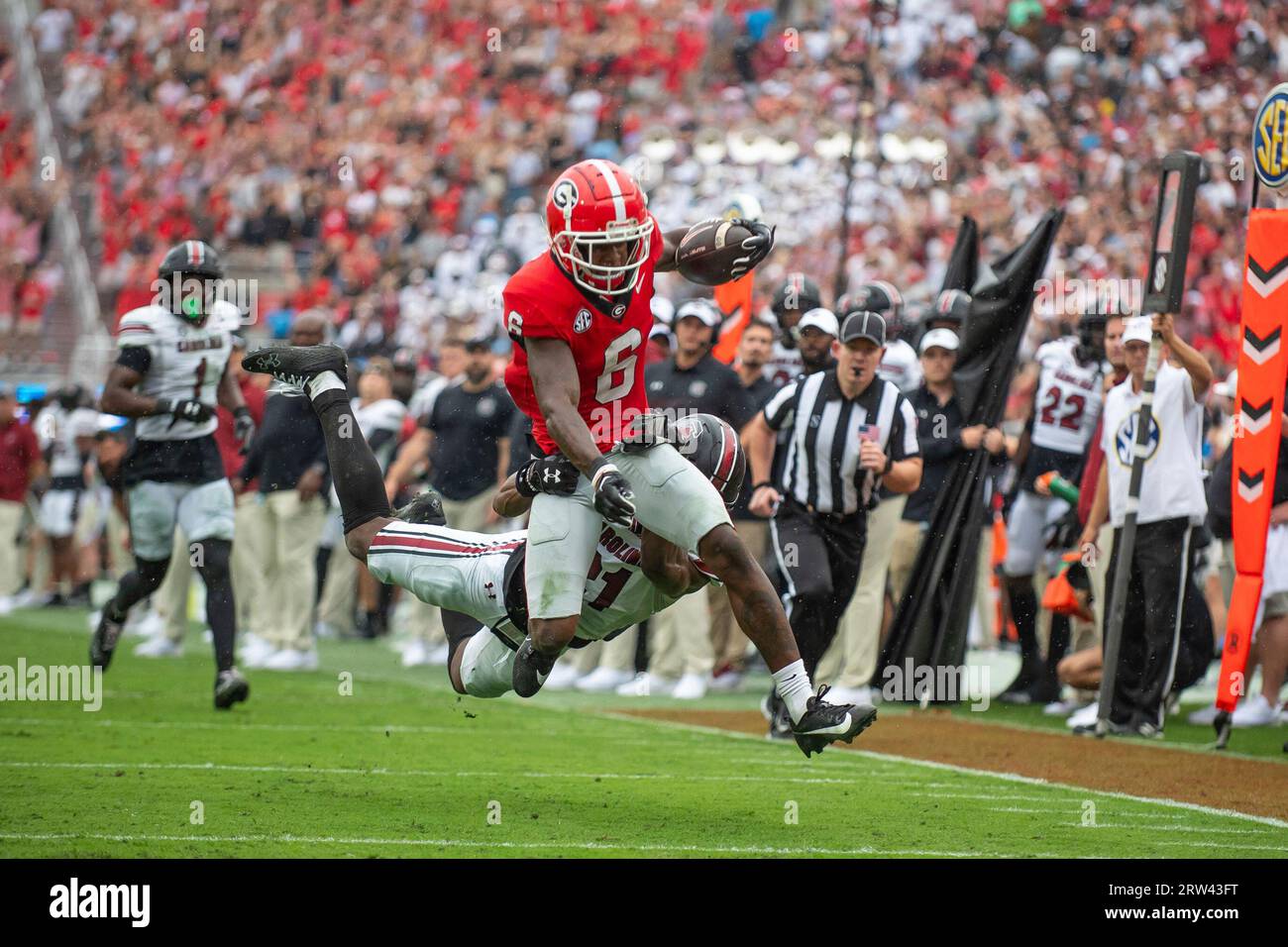 ATHENS, GA - SEPTEMBER 16: Georgia Bulldogs wide receiver Dominic Lovett (6) during the college ...