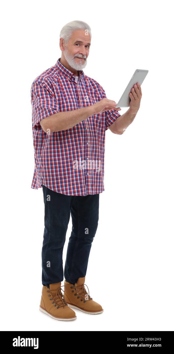 Senior man gardening portrait Cut Out Stock Images & Pictures - Alamy