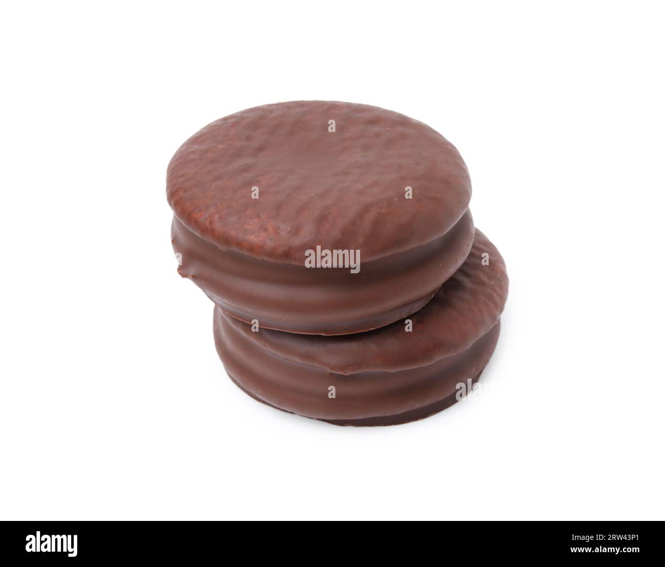 Two tasty choco pies isolated on white Stock Photo - Alamy