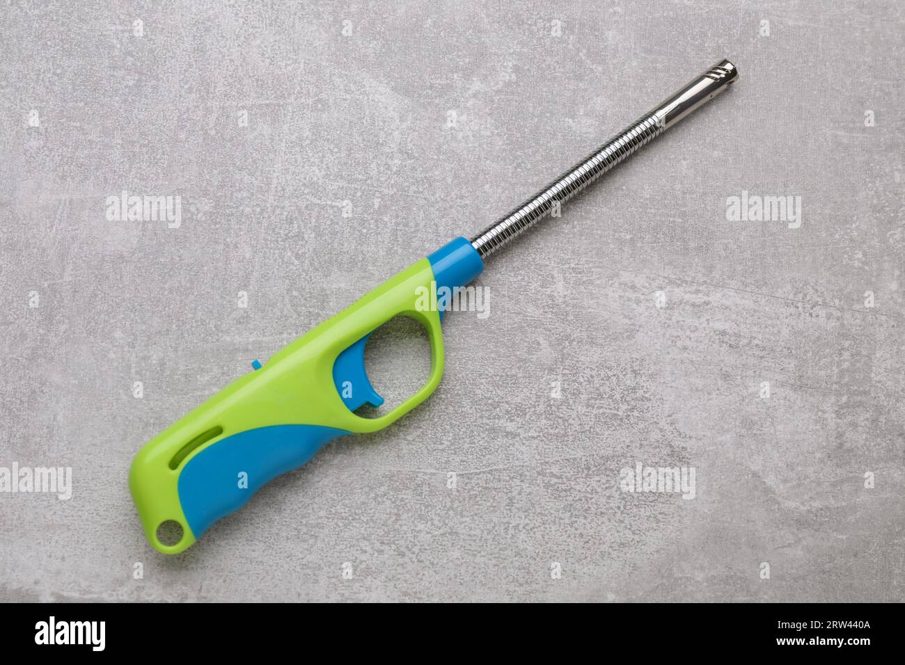 One gas lighter on light grey background, top view Stock Photo - Alamy
