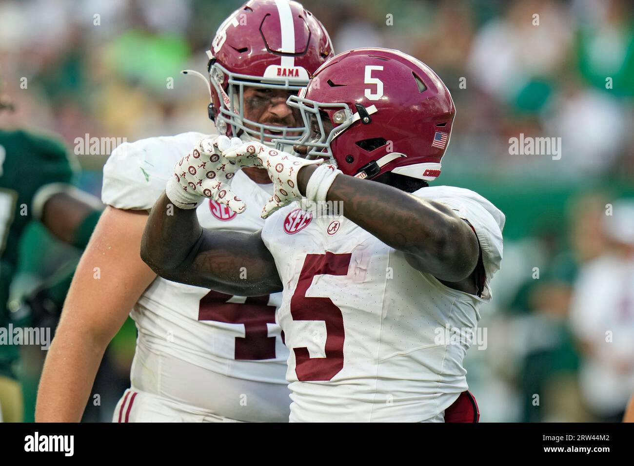 Alabama running back Roydell Williams (5) celebrates his score against ...