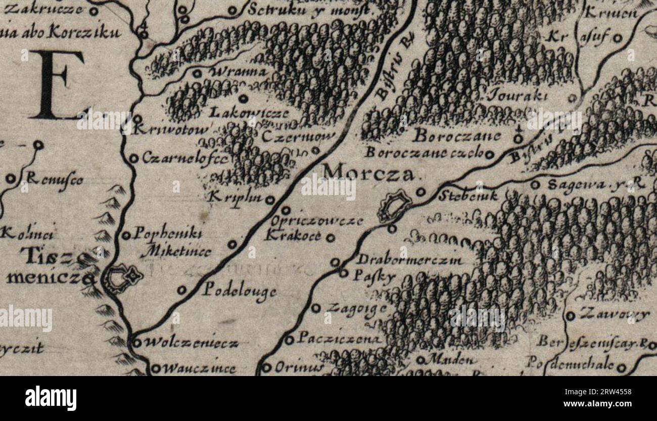 Bohorod residents on the map of Guillaume Levasseur de Beauplan, 1650 ...