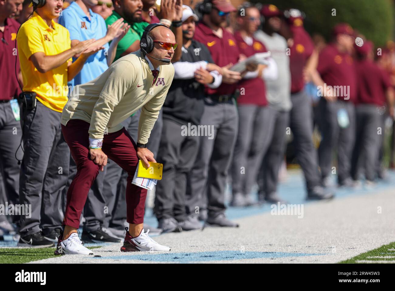 September 16, 2023: Minnesota Golden Gophers head coach P.J. Fleck ...