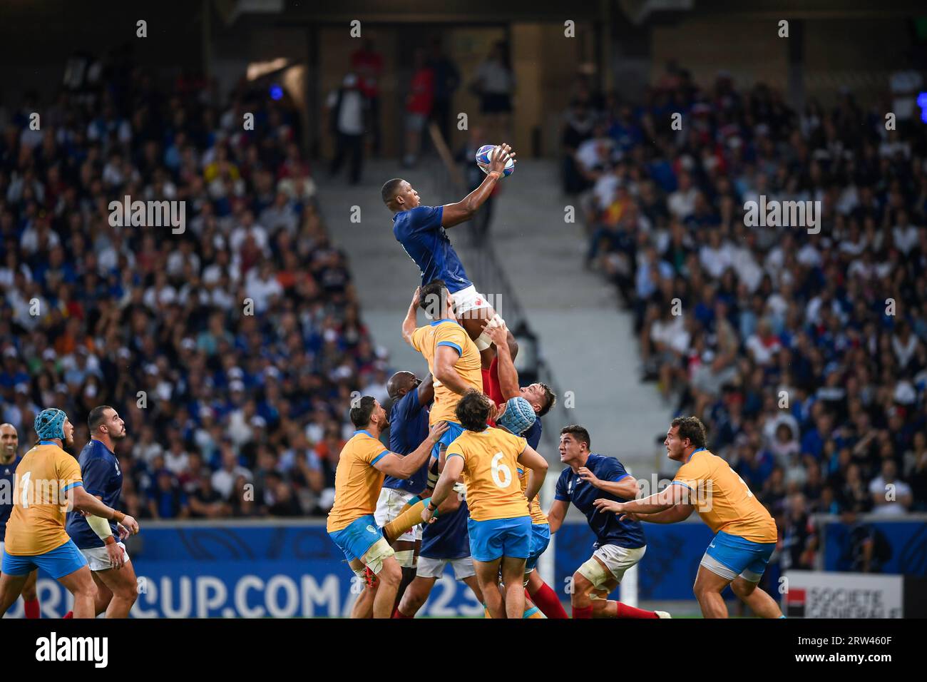 Paris, France. 14th Sep, 2023. Cameron Woki during a touch during the ...