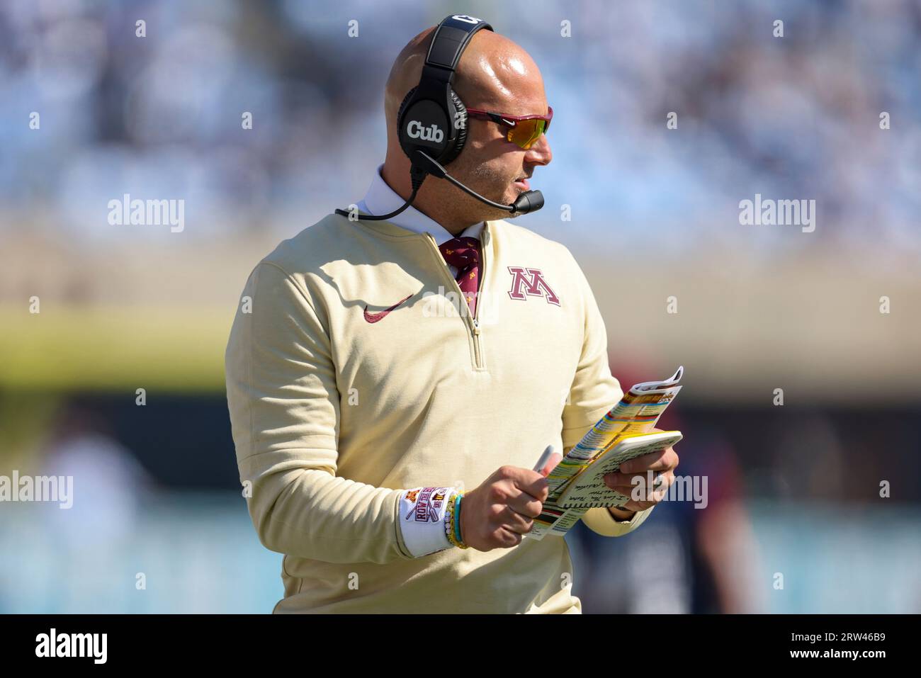 September 16, 2023: Minnesota Golden Gophers head coach P.J. Fleck ...