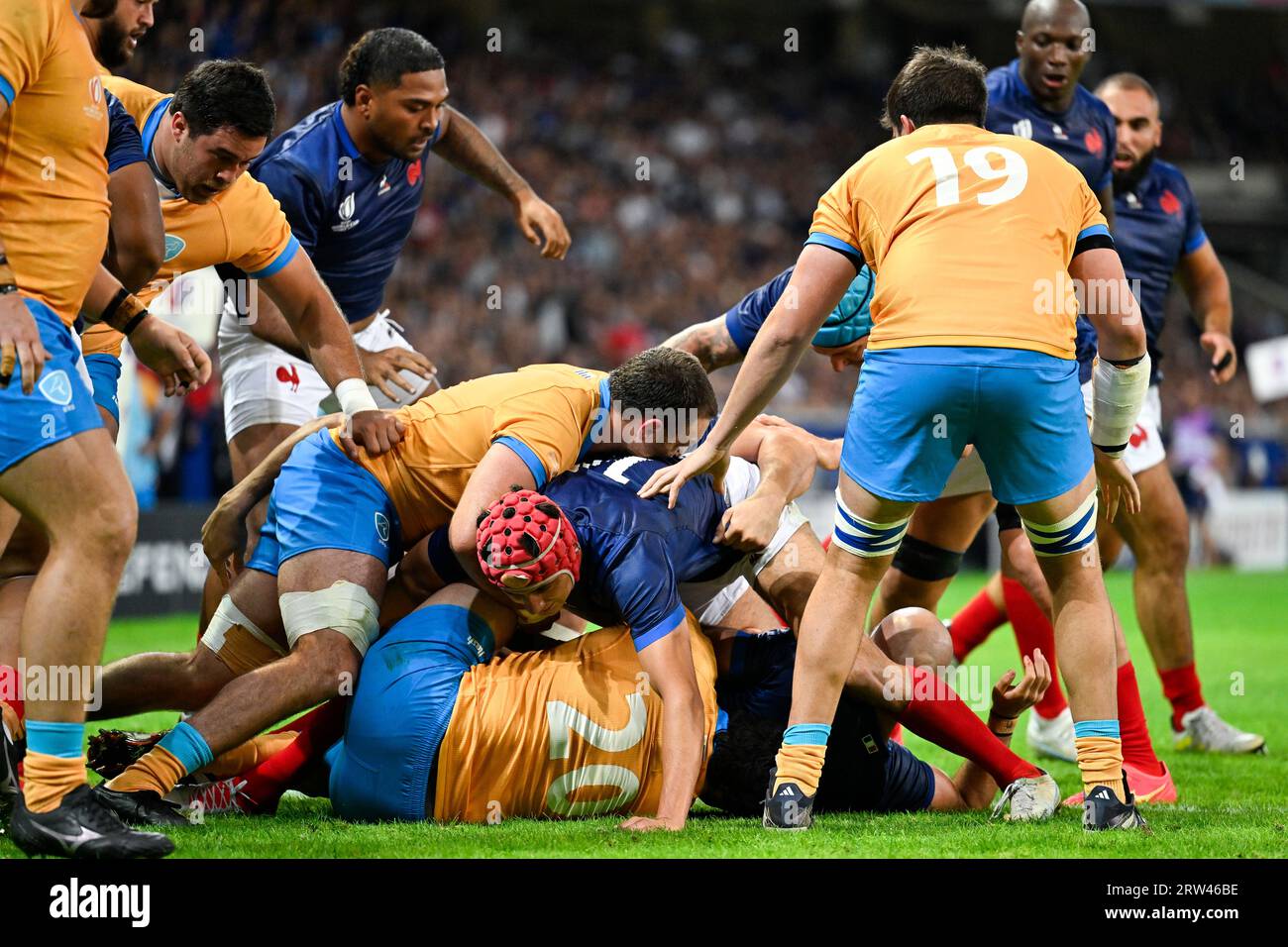 Paris, France. 14th Sep, 2023. A ruck during the Rugby union World Cup ...