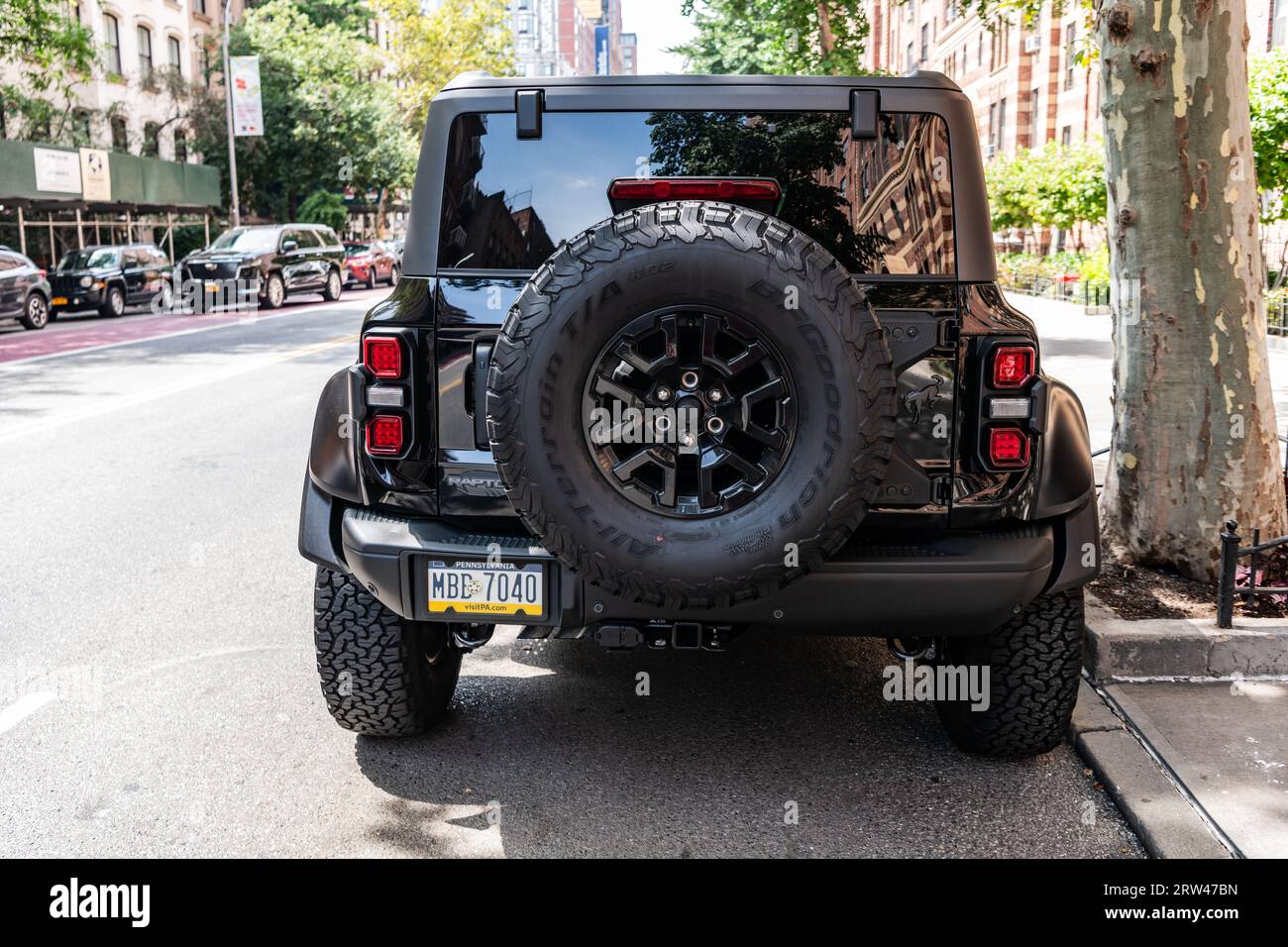 New York City, USA - August 05, 2023: 2023 Ford Bronco Black Diamond ...