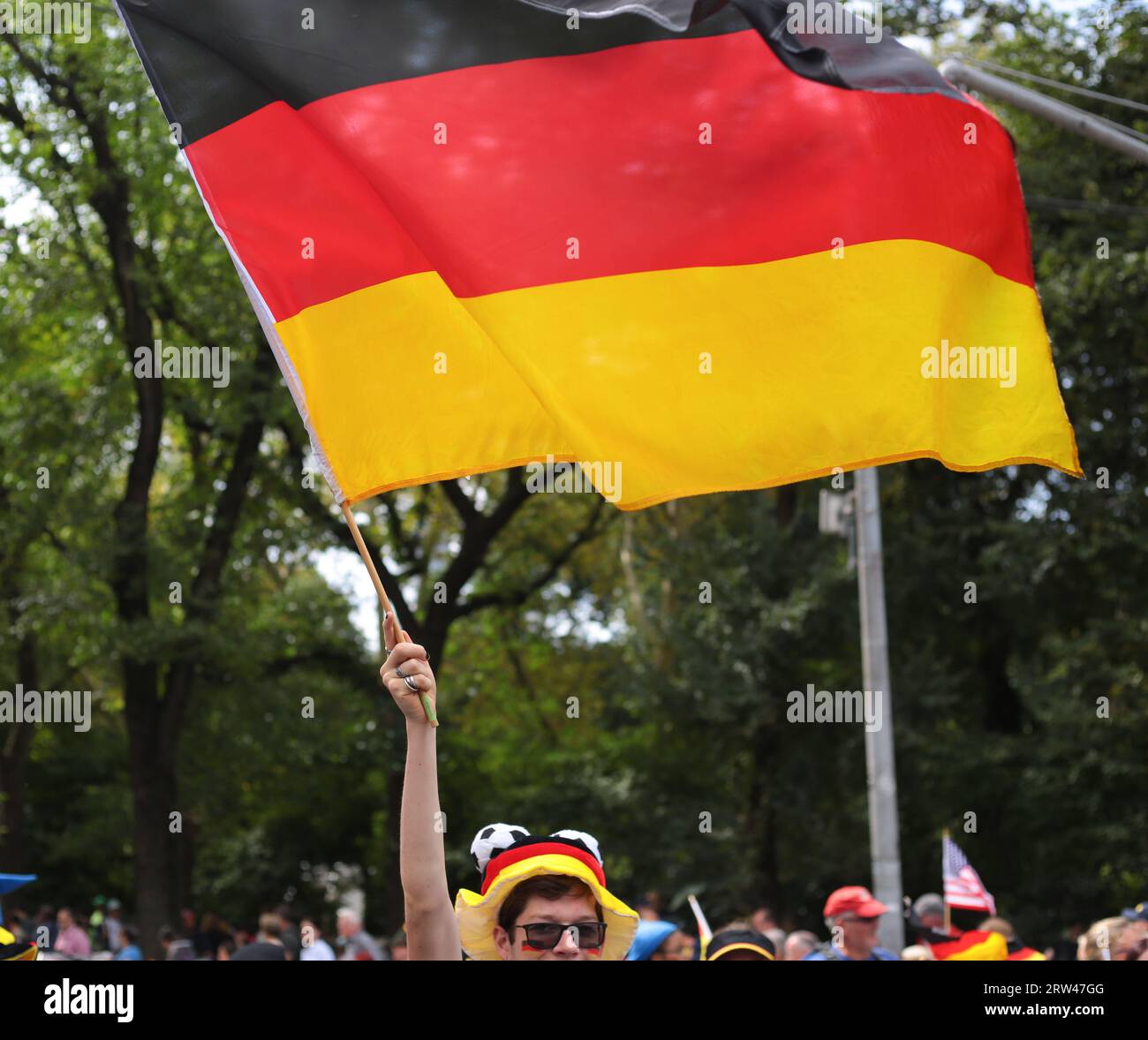 American national flags and flags of the new germany hi-res stock ...