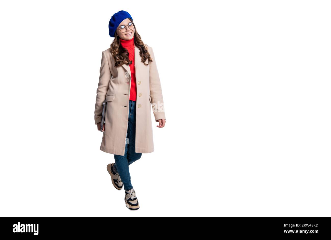 back to school. go to school in autumn. teen girl blogger. knowledge ...