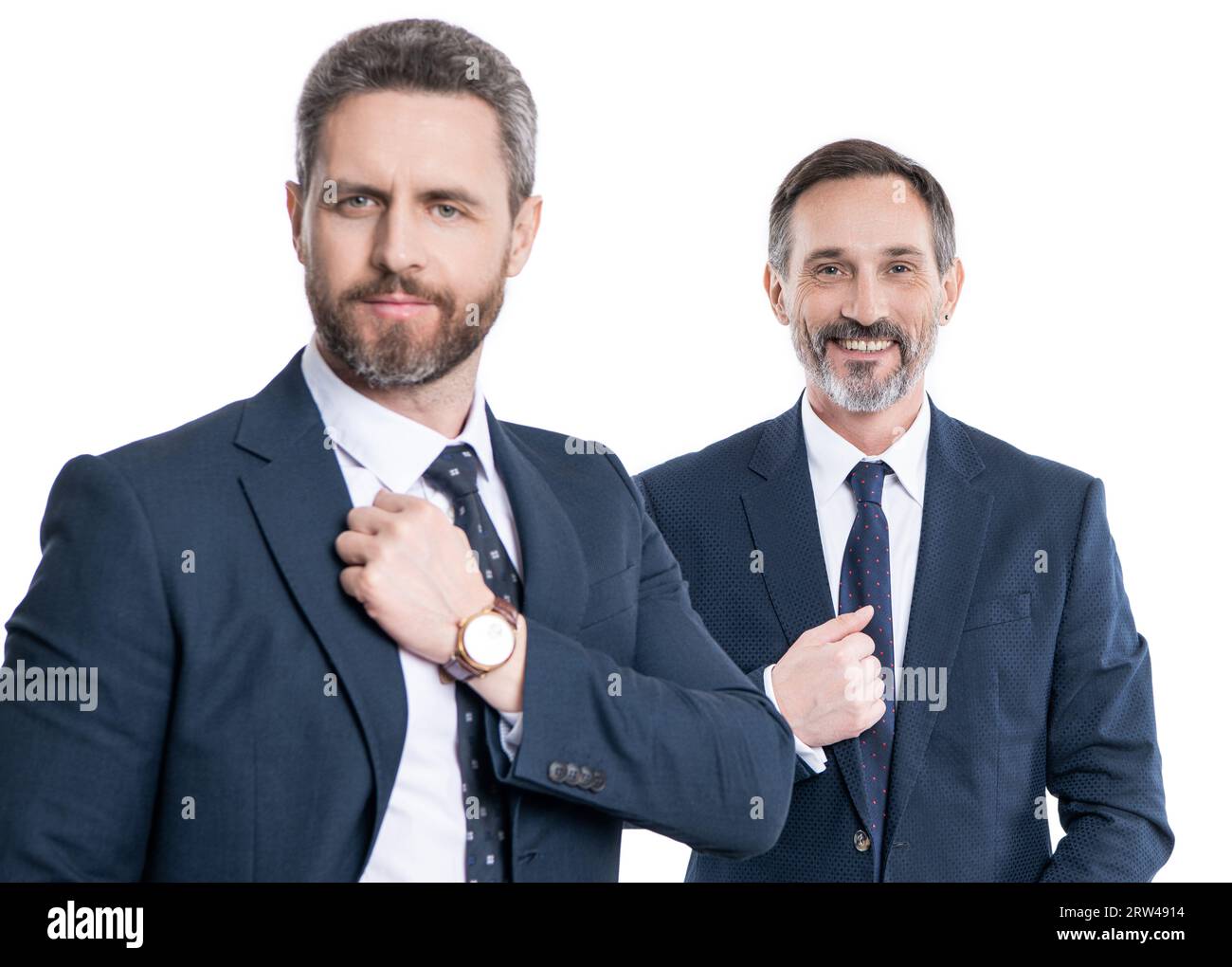 business partner isolated on white. two business man in suit. teamwork ...