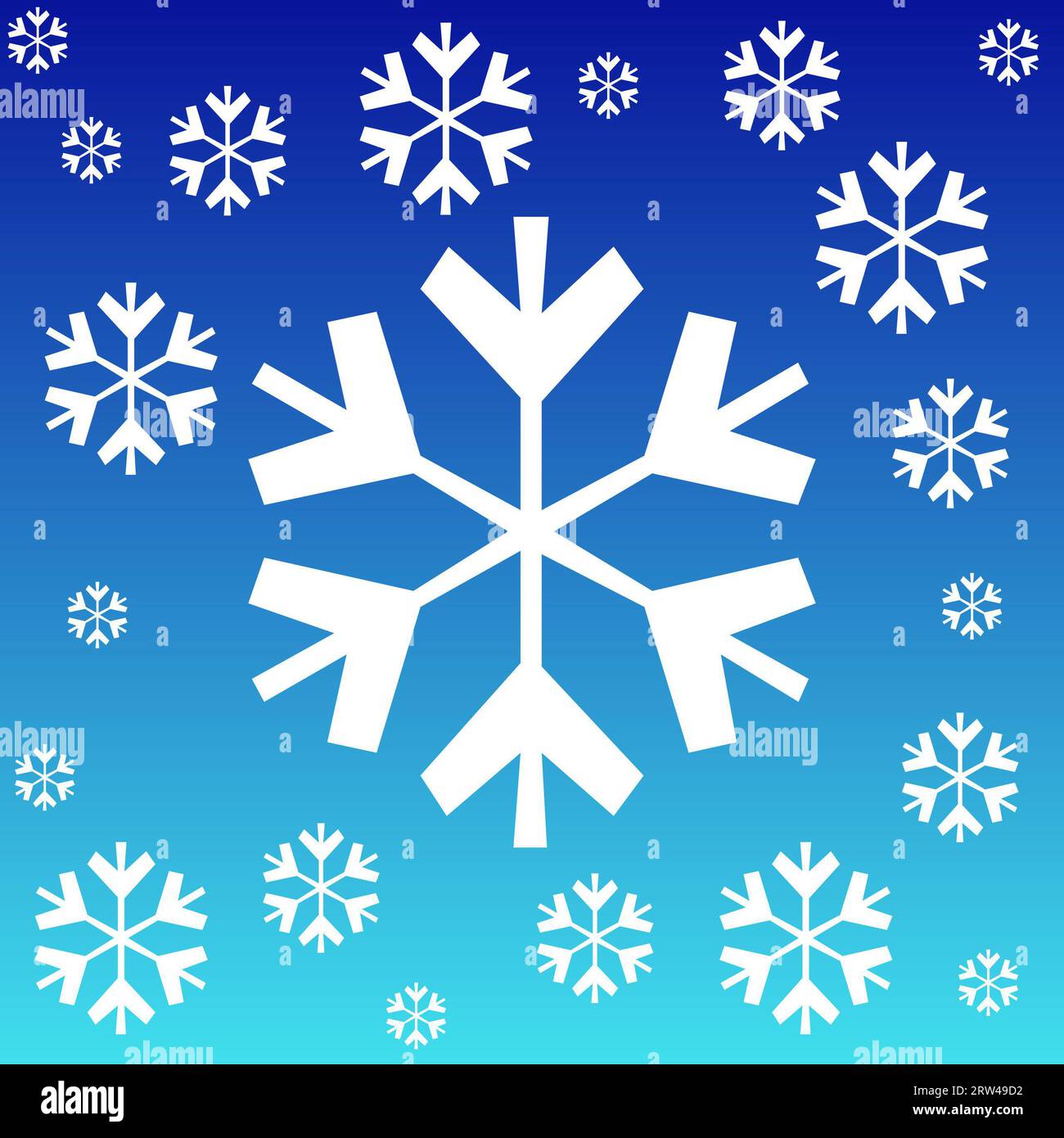 Snowflake, blue gradation and white snow, cold weather with snow, ice ...