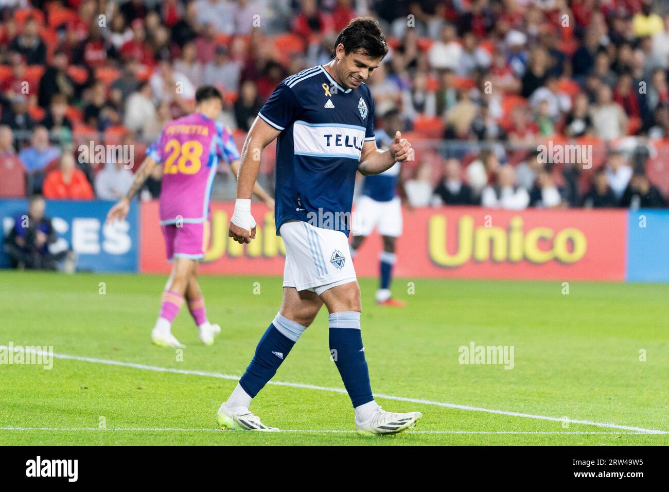Vancouver Whitecaps forward Brian White reacts after missing a shot ...