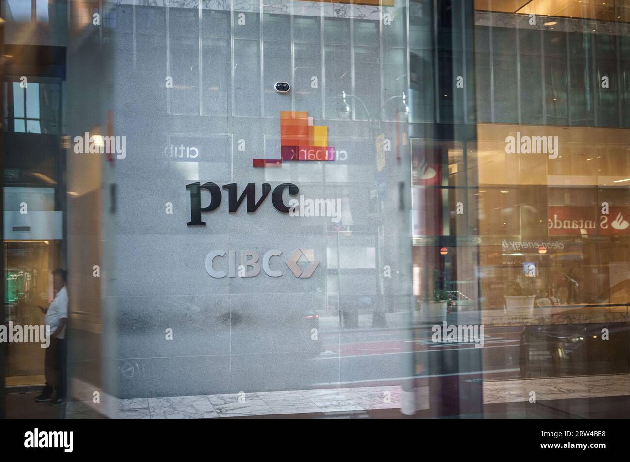 New York, USA. 16th Sep, 2023. The logo of the auditing company PWC ...