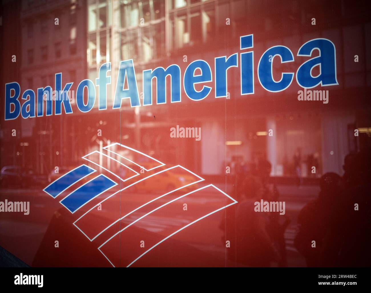 New York, USA. 16th Sep, 2023. The logo of the Bank of America, taken ...