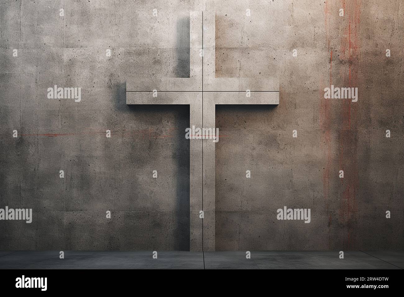 Gray Cross on a concrete wall. Christian illustration Stock Photo - Alamy