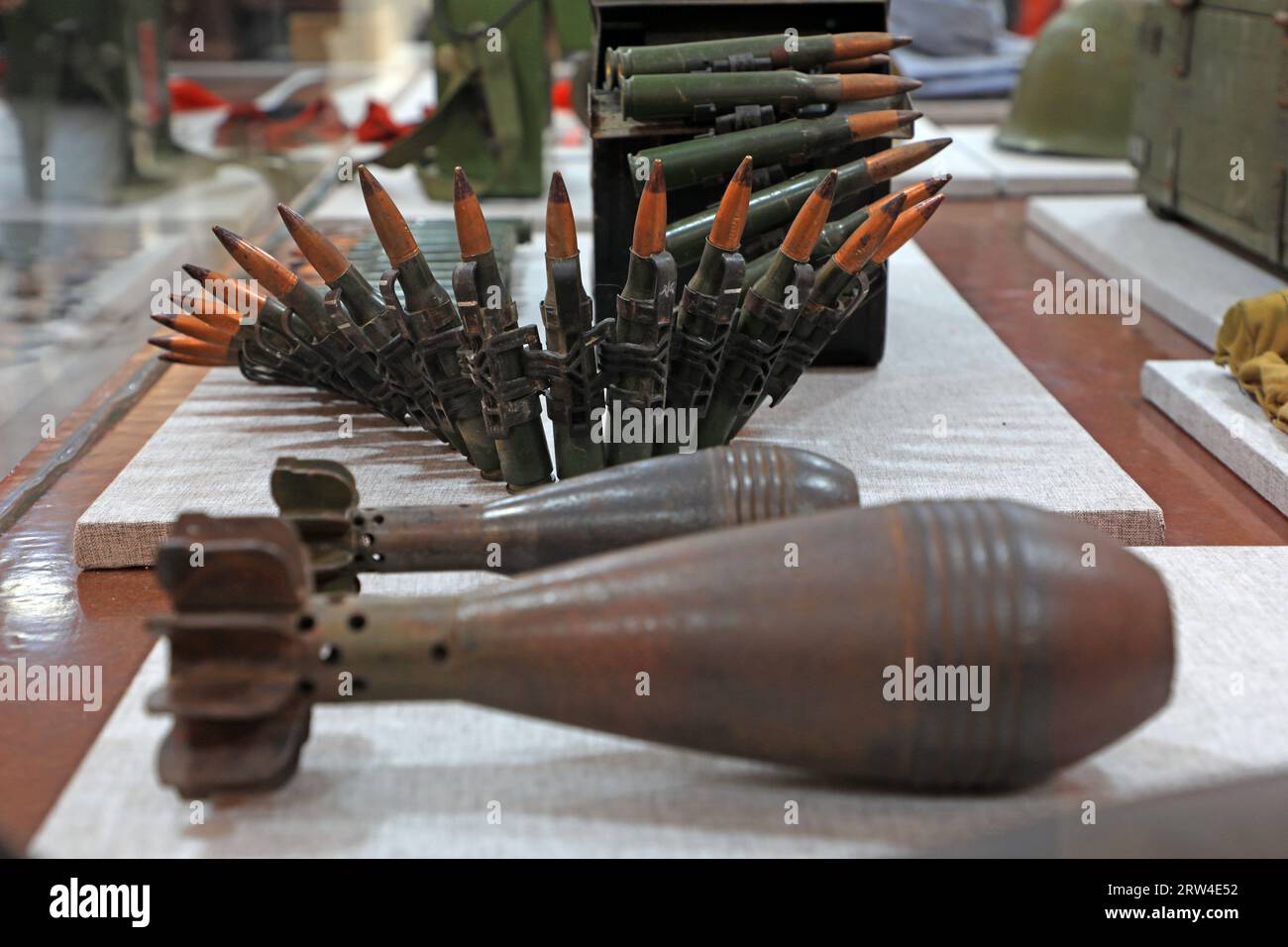 Weapons and equipment used in wars in the last century are in a war ...