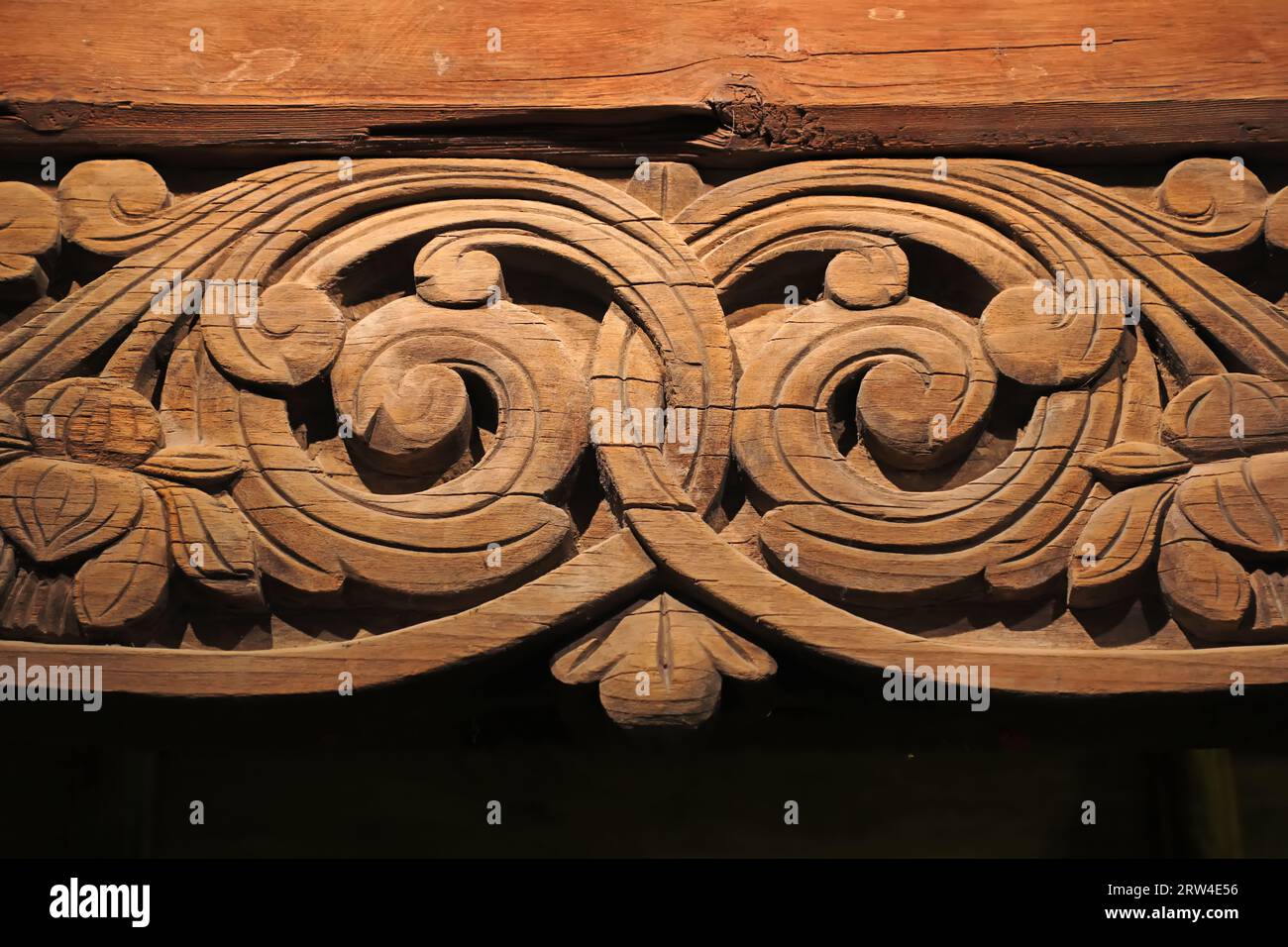 Chinese traditional woodcarving crafts in a park, North China Stock ...