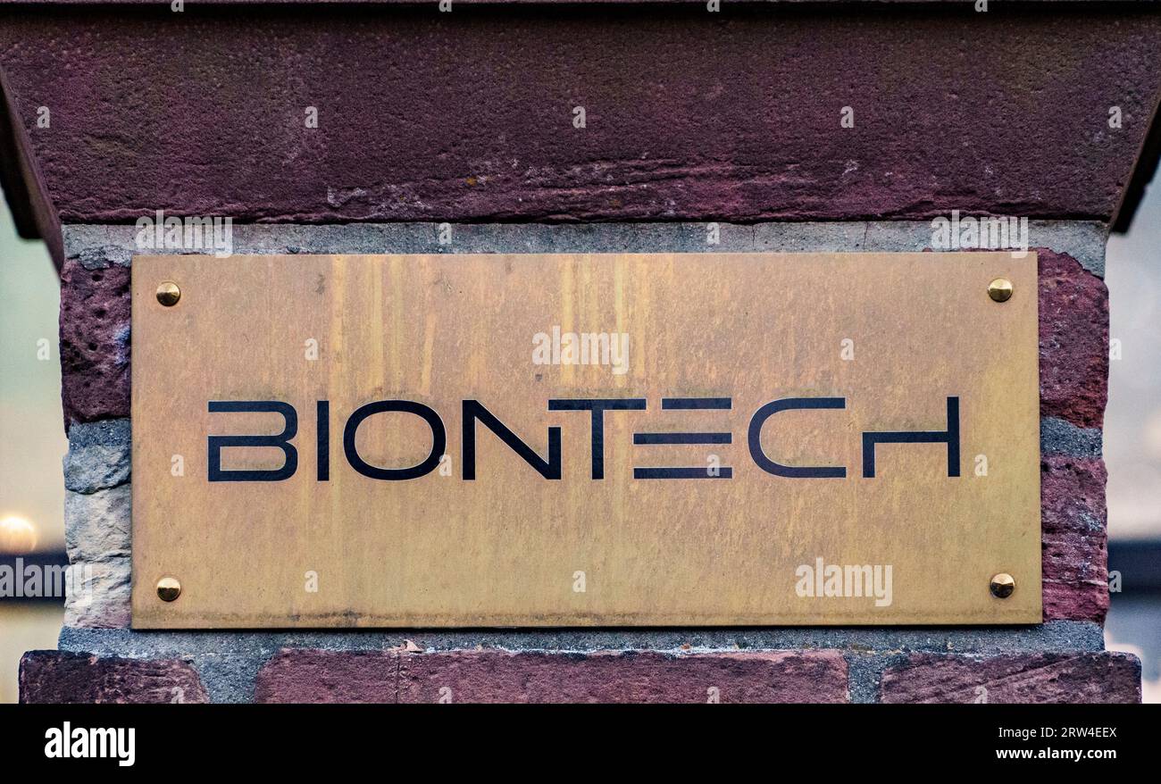 Mainz, Germany. 15th Sep, 2023. A company sign of the pharmaceutical ...