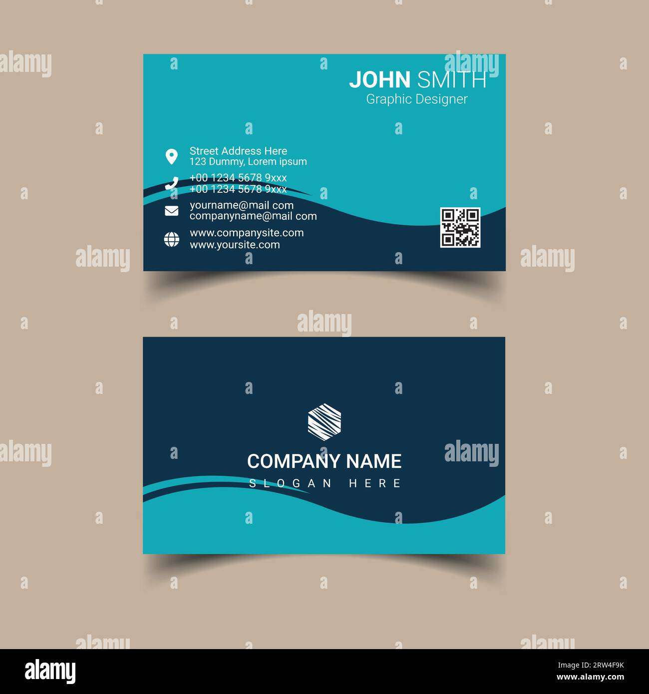 Professional business card design with minimal color. Compatible for ...