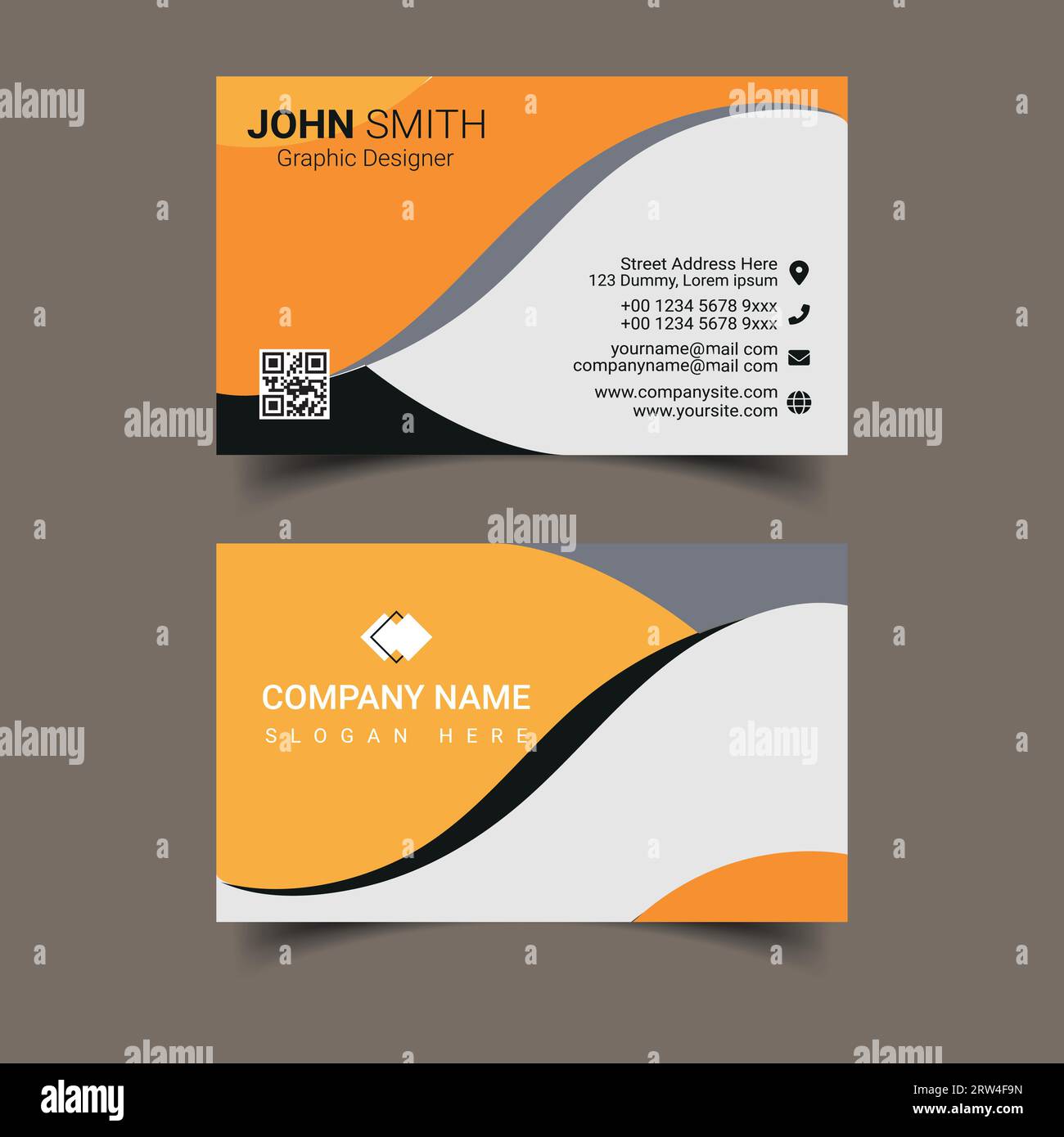 Professional business card design with minimal color. Compatible for ...