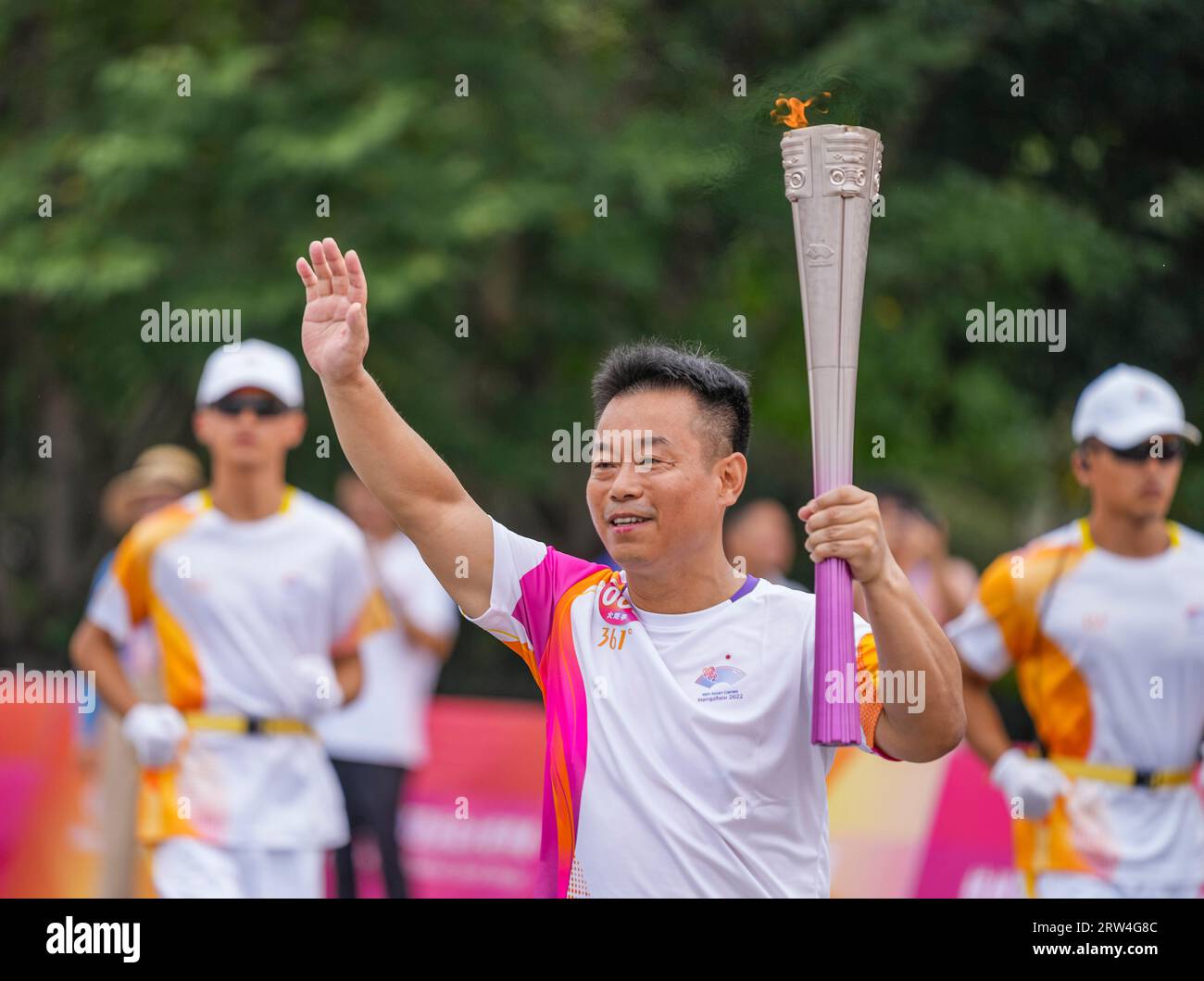Jinhua, China's Zhejiang Province. 17th Sep, 2023. Torch bearer Qian ...