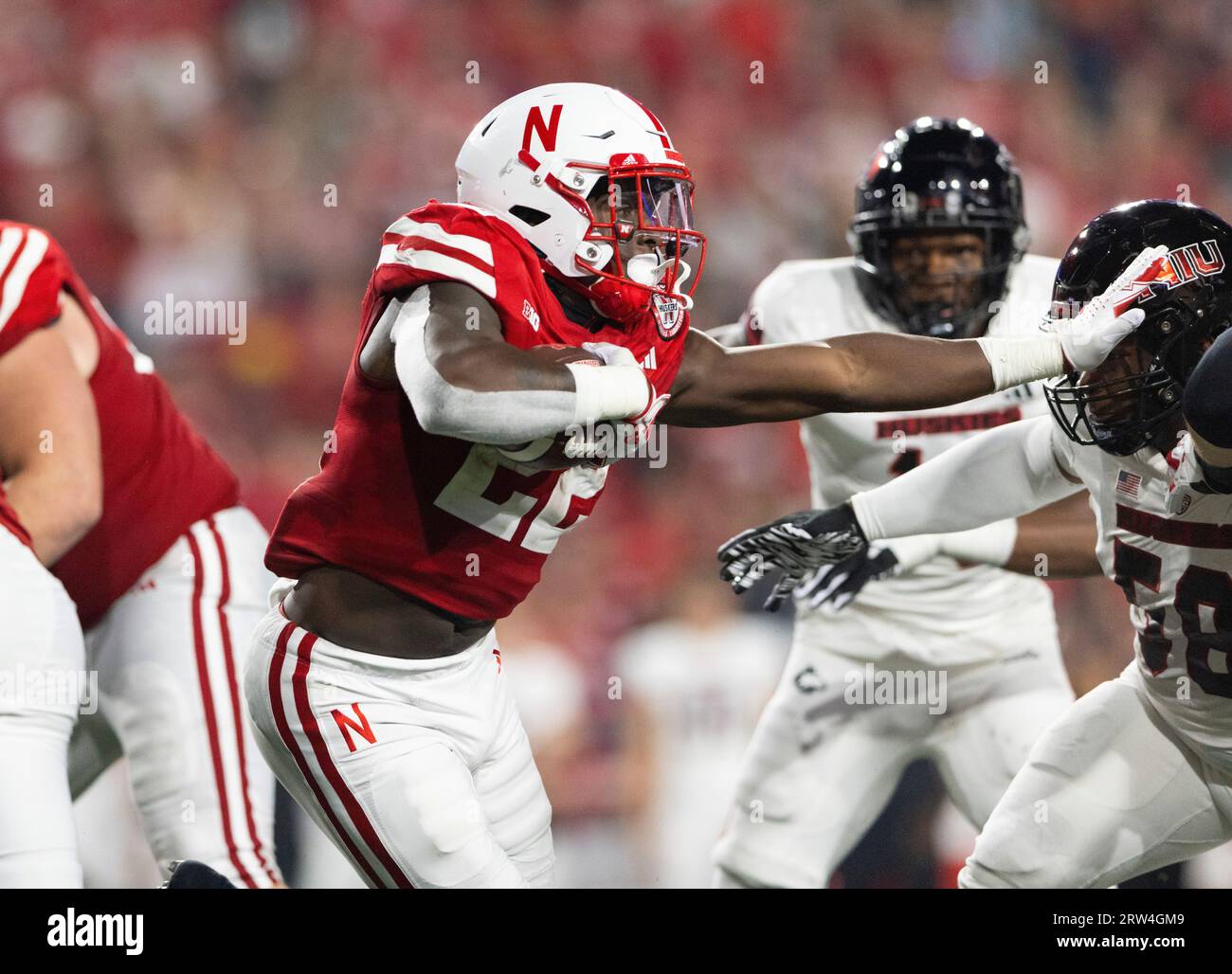 Nebraska's Gabe Ervin Jr. (22) rushes against Northern Illinois' Skyler ...