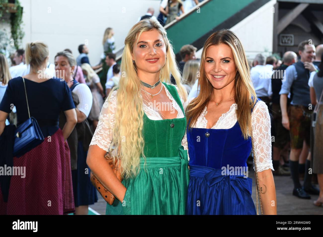 Munich, Germany. 16th Sep, 2023. Playmates Vanessa Teske (l) and Helen ...