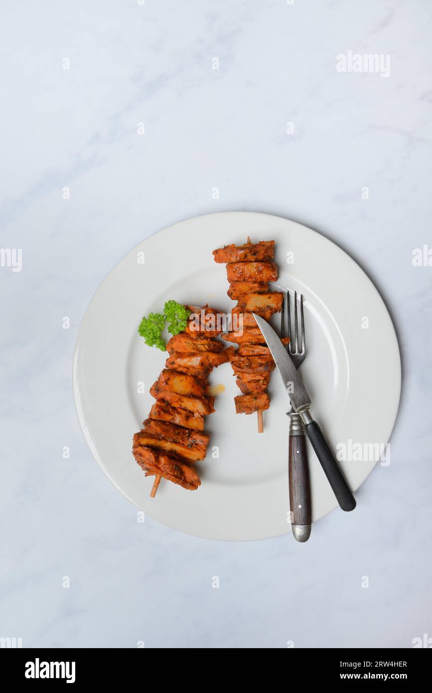 Fake meat on fork hi-res stock photography and images - Alamy