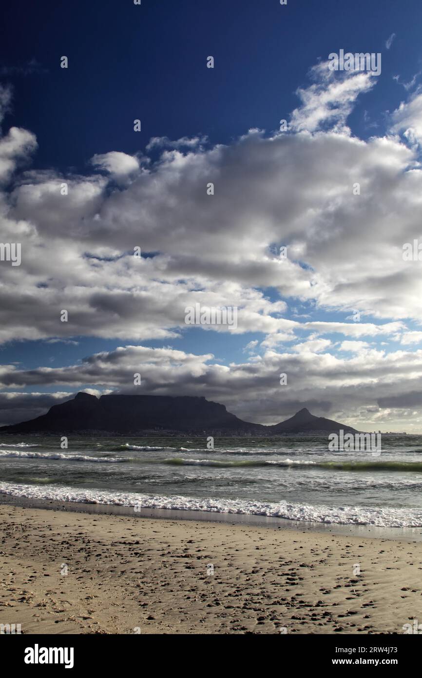 Cape Town and Table Mountain seen from Table View Beach Stock Photo - Alamy