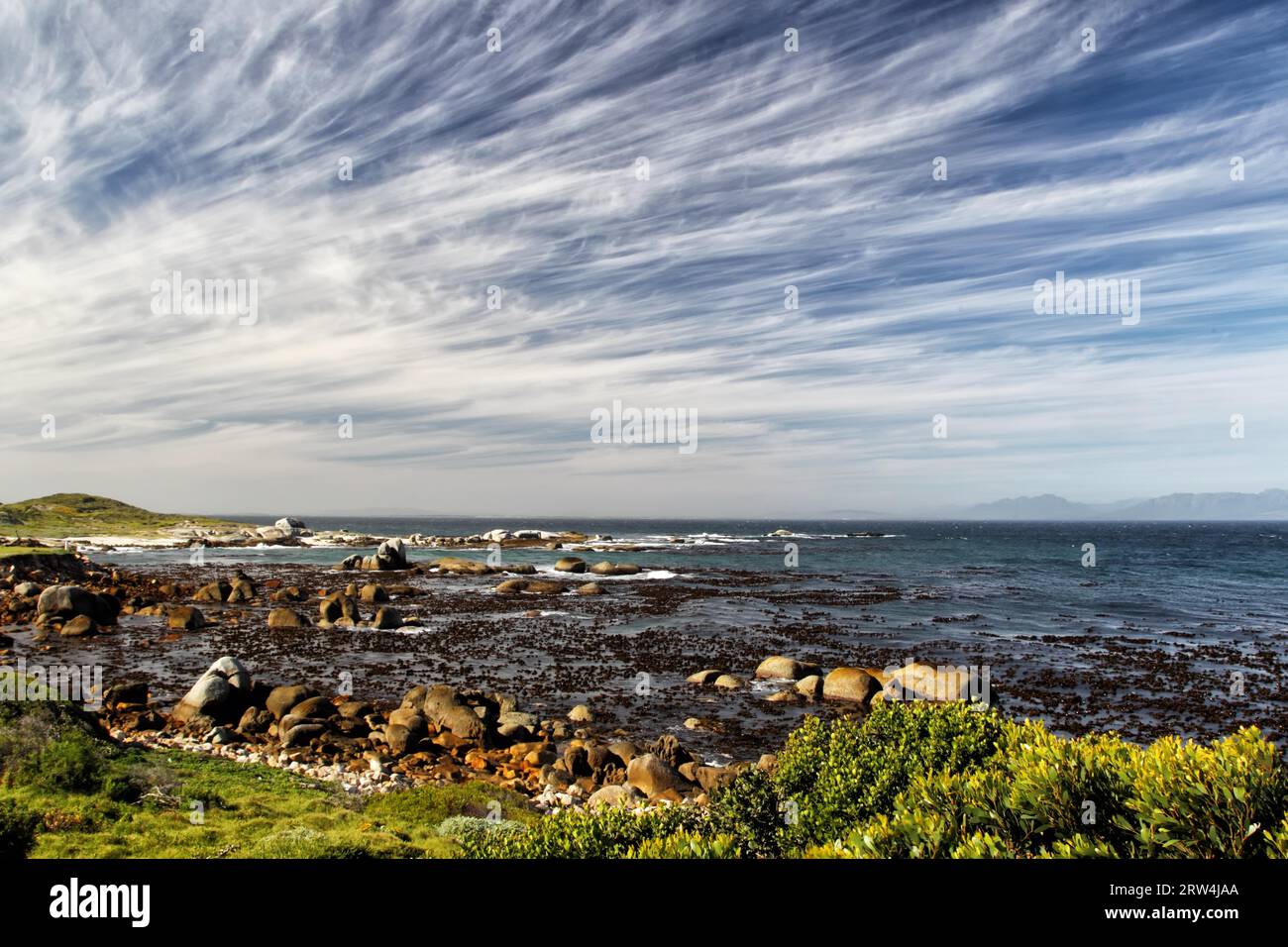 Coastal landscape on the Cape Peninsula south of Cape Town, South ...