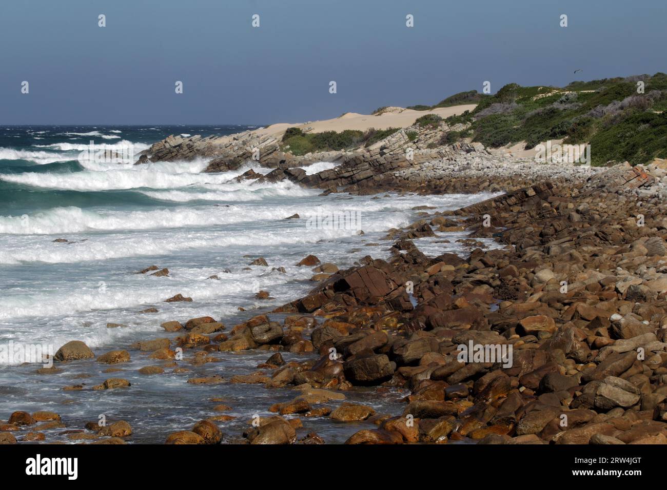 Coastal landscape in Cape St Francis on the Garden Route, South Africa ...