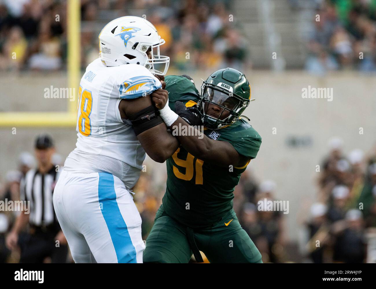 September 16 2023: Long Island Sharks offensive lineman Chinonso Opara ...