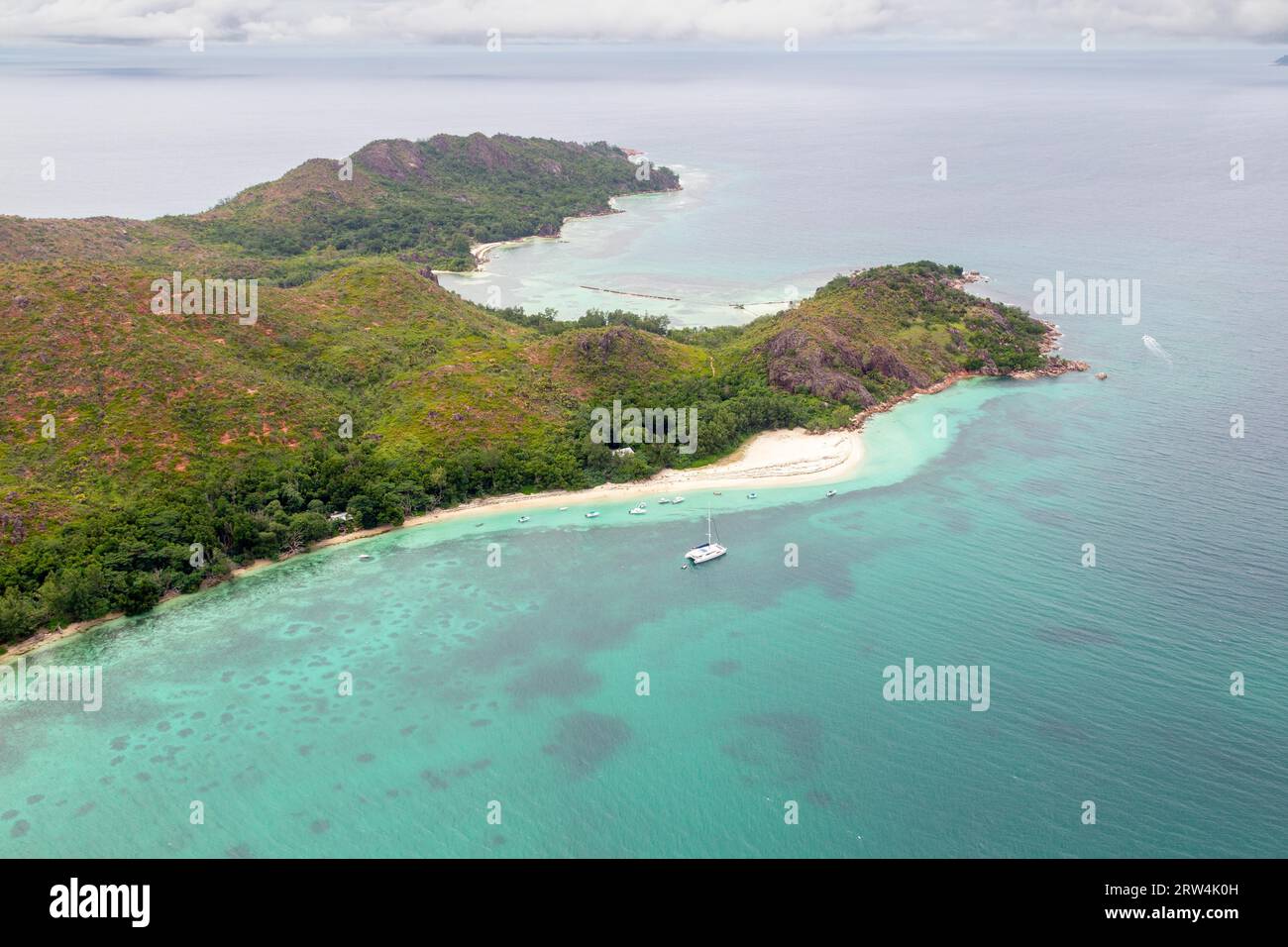 Aerial view of Curieuse Island, Seychelles Stock Photo - Alamy