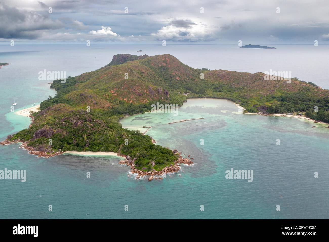 Aerial view of Curieuse Island, Seychelles Stock Photo - Alamy