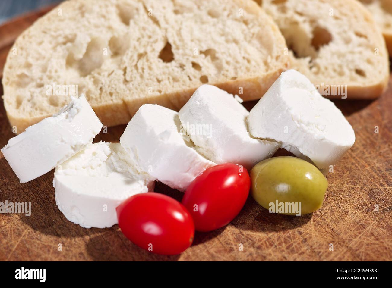 Cream cheese rolls on slices of white bread Stock Photo - Alamy