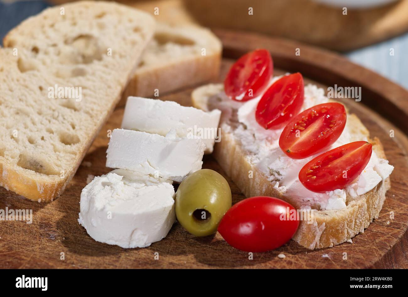 Cream cheese rolls on slices of white bread Stock Photo - Alamy
