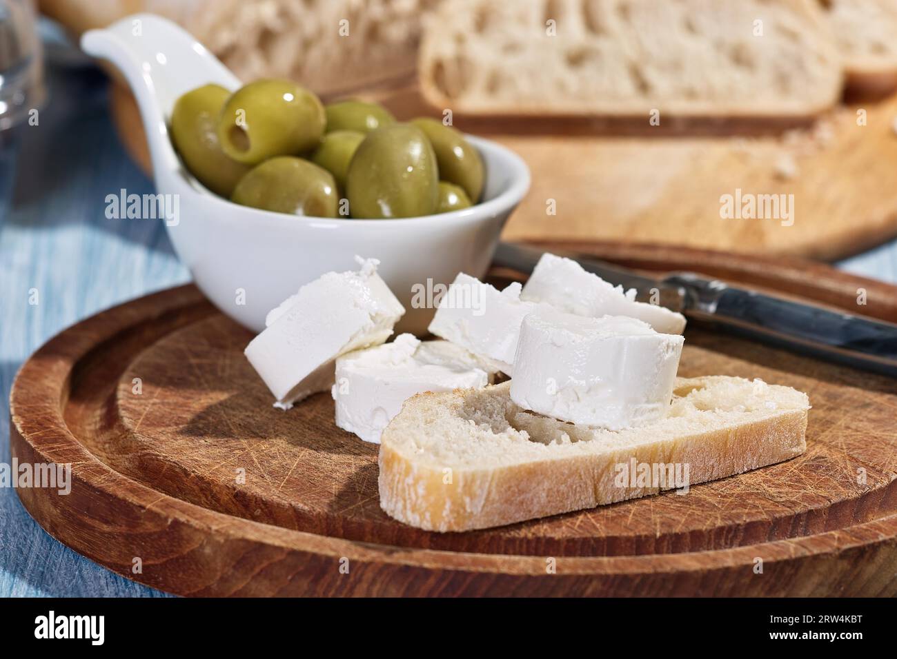 Cream cheese rolls on slices of white bread Stock Photo - Alamy