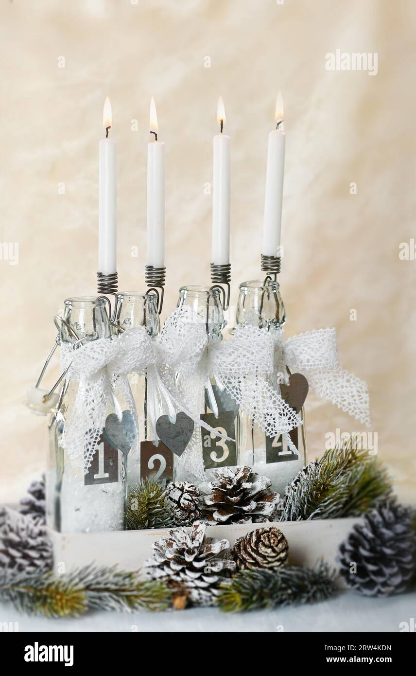 Advent candles twigs hi-res stock photography and images - Alamy