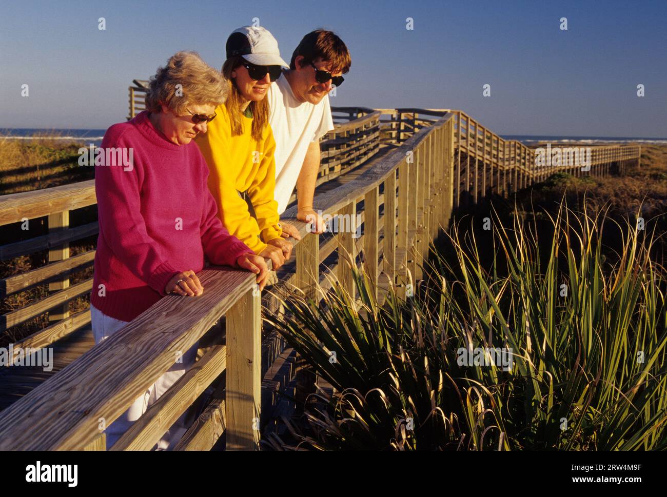 Beach boardwalk, Fort Matanzas National Monument, Florida Stock Photo ...
