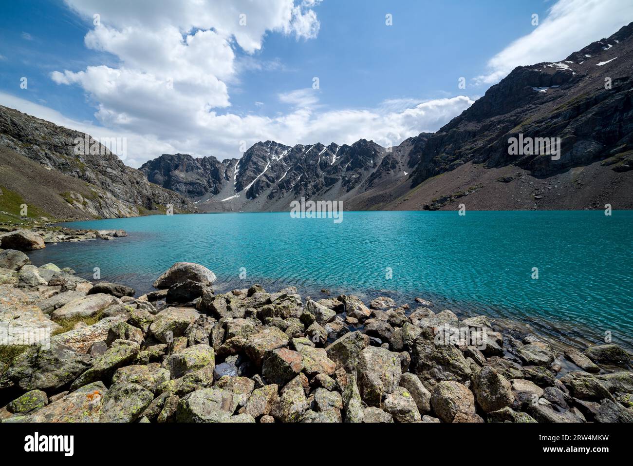 Ala-Kul, majestic mountain lake of Tien Shan, Kyrgyzstan Stock Photo ...