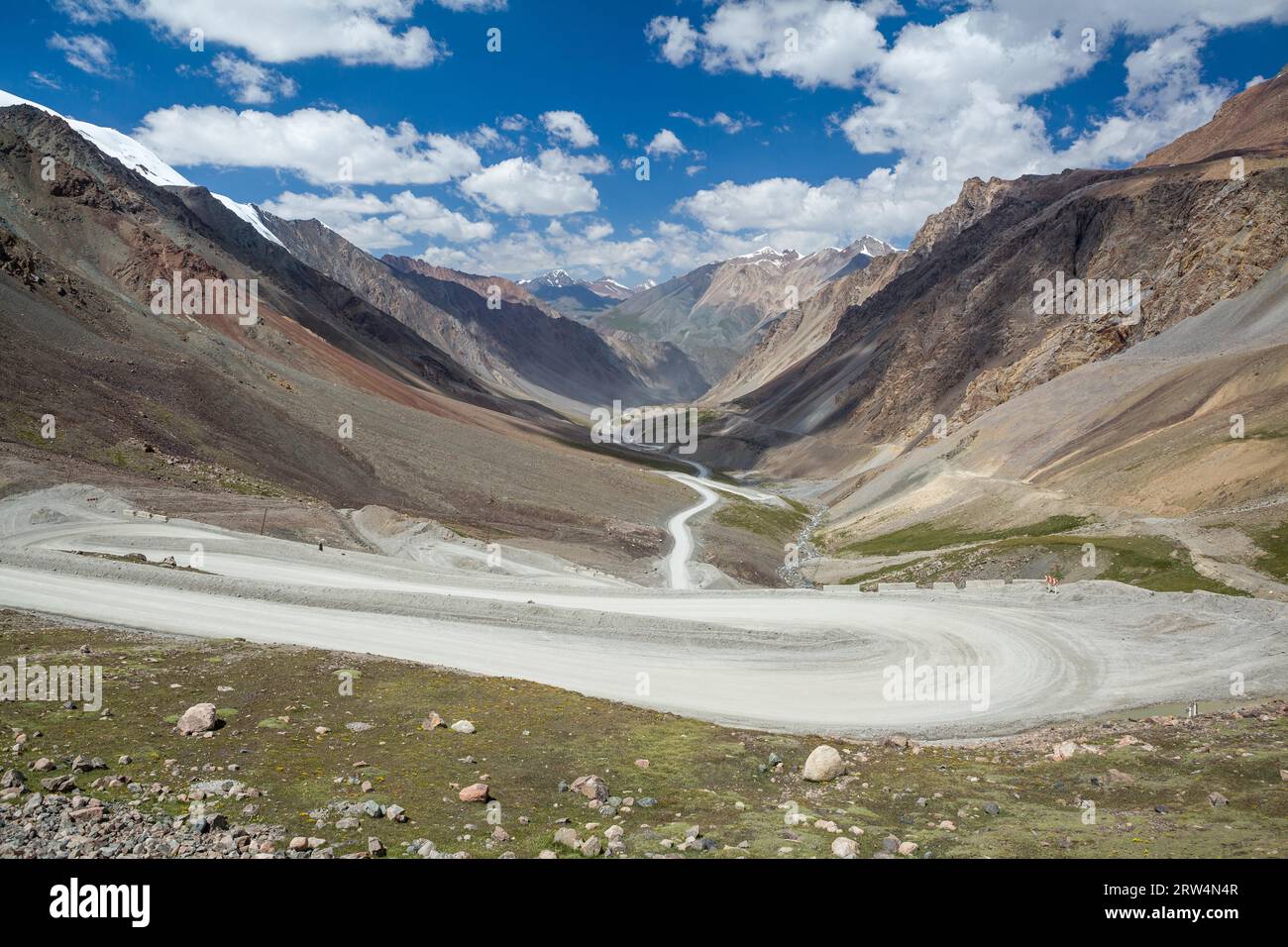 Twisting road going to Barskoon pass in Kirghizia Stock Photo - Alamy