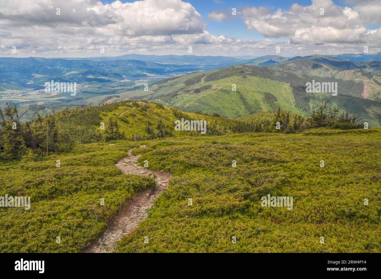 Panoramic view from ?ertovica saddle in ?umiac village, Low Tatras ...