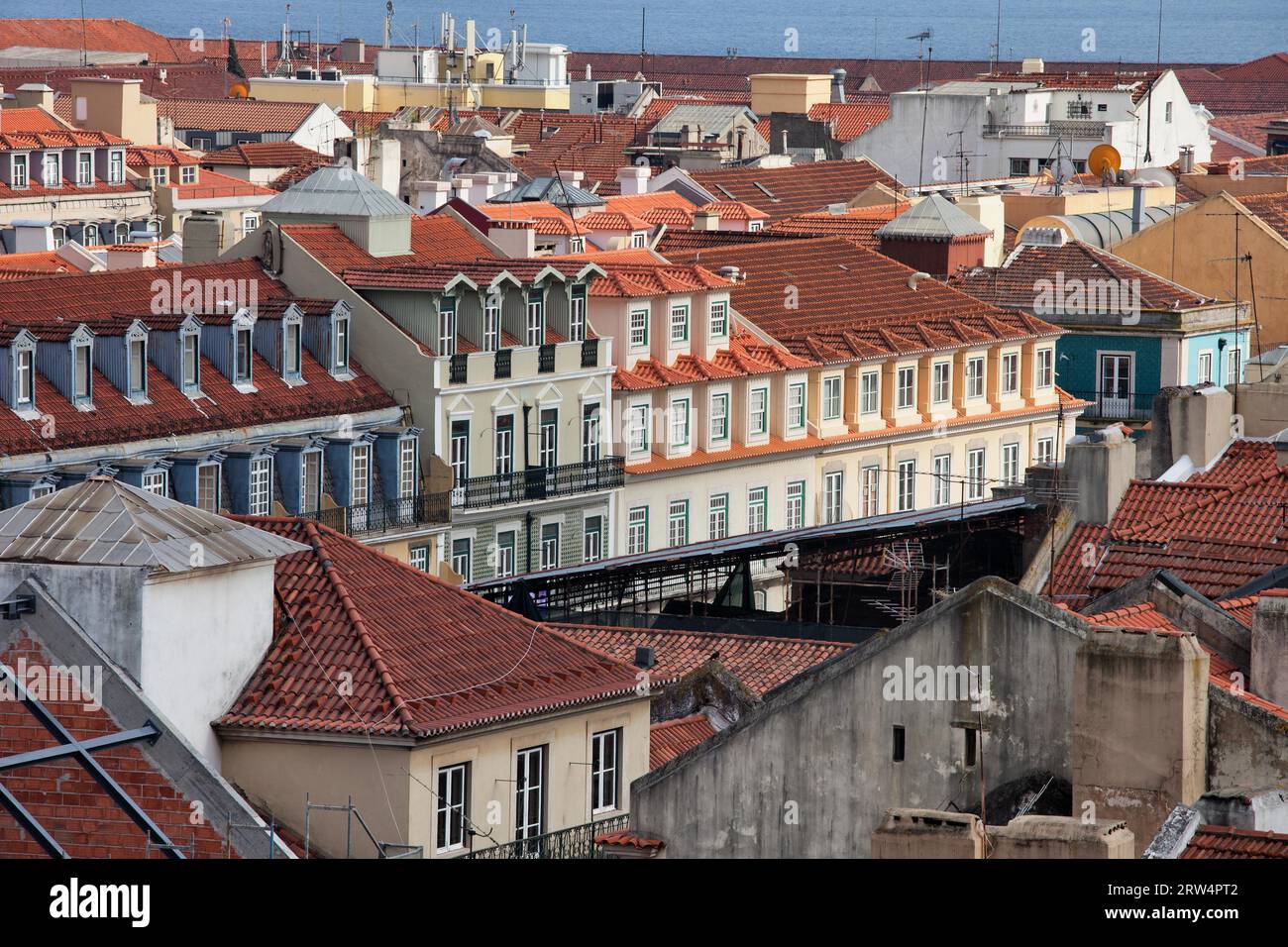 Rooftops of tenement houses in Lisbon, Portugal Stock Photo - Alamy