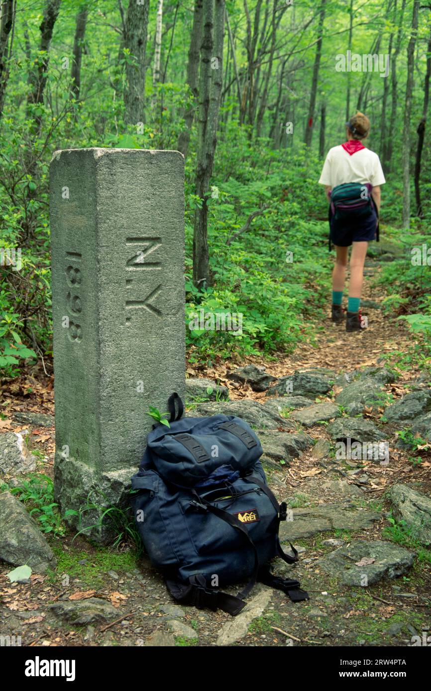 New York-Massachusetts border marker, Ashley Hill Trail, Mount ...