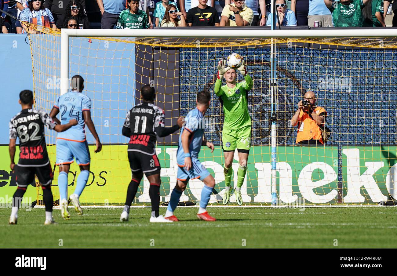 Goalkeeper Matt Freese (49) of NYCFC saves during MLS regular season ...