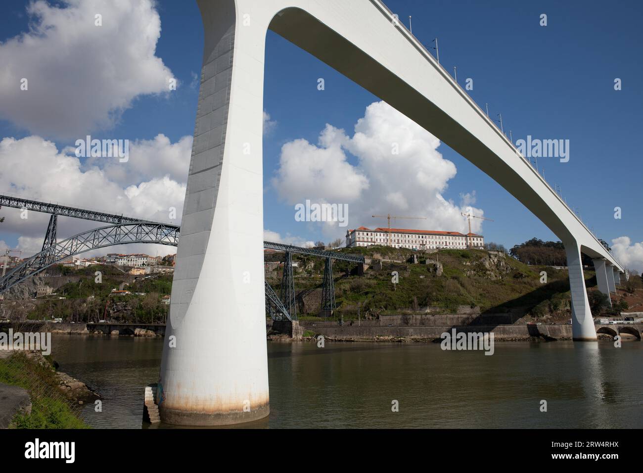 Porto in Portugal, Douro River, St John's Bridge (Ponte de Sao Joao ...
