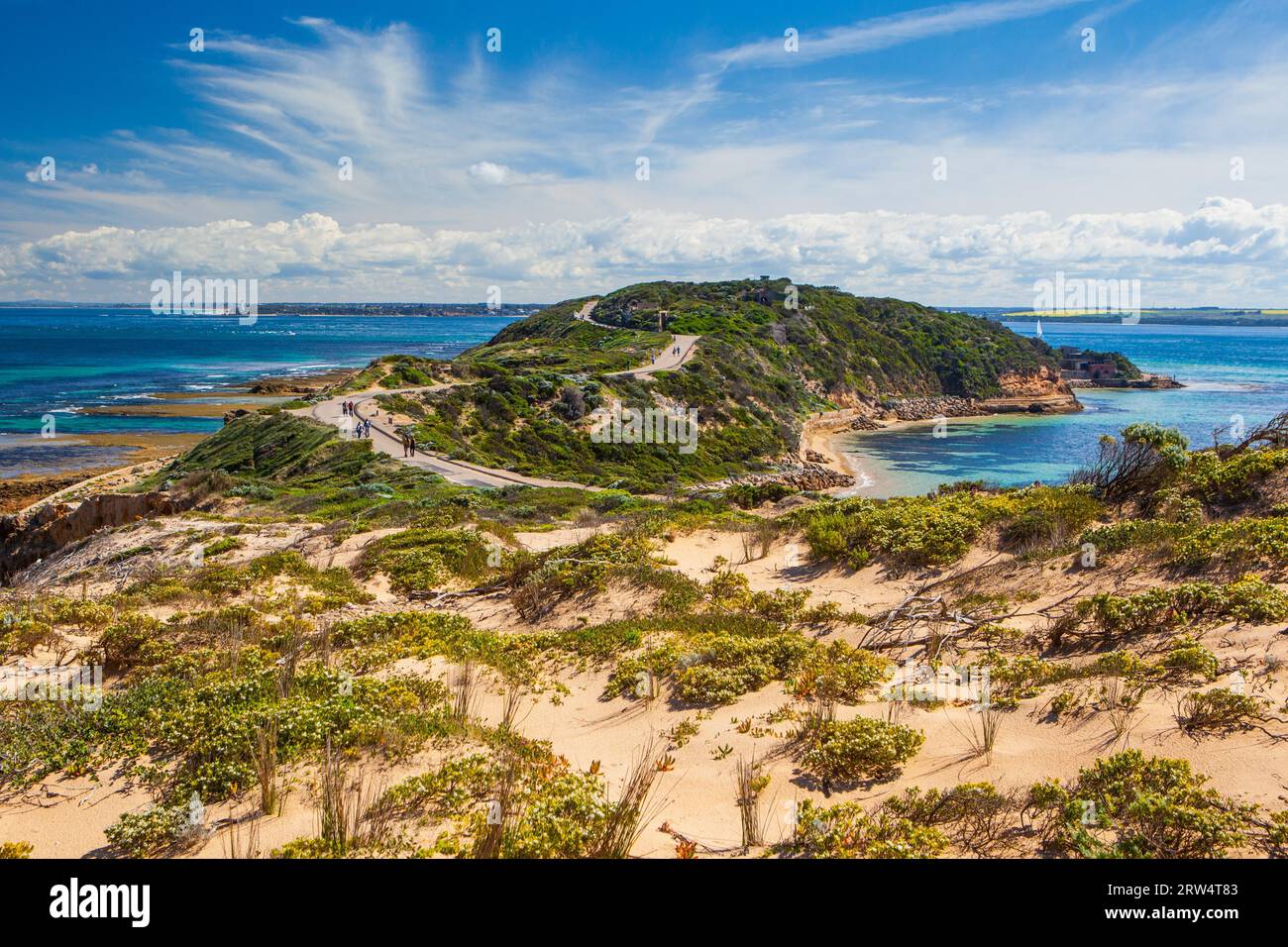 Point Nepean and Port Phillip Bay on a hot summer's day in Victoria ...