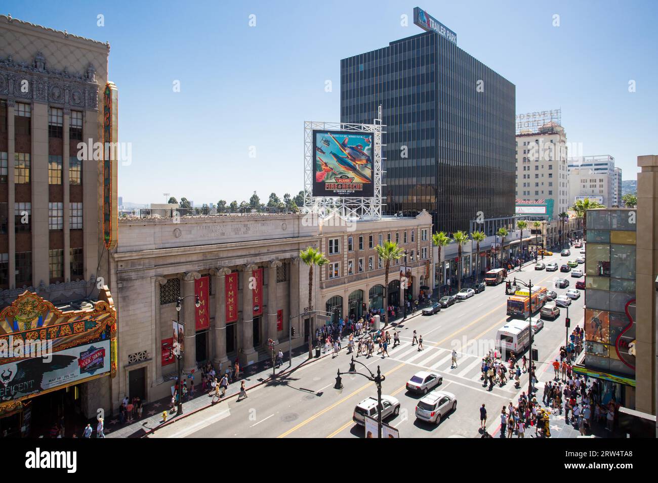 Los Angeles, USA, 5 July: A view over busy Hollywood Boulevard towards ...