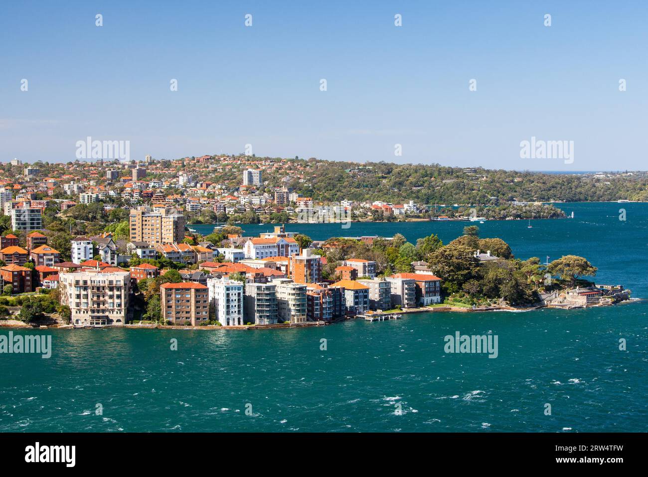 The view towards Government House in Kirribilli on a clear spring day ...